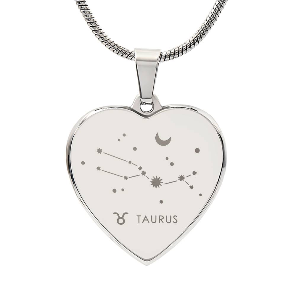 Taurus Personalized Zodiac Constellation Map Heart Shaped Engravable N ...